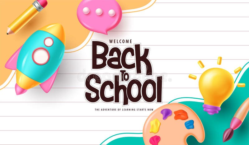 Welcome Back To School Greeting in Colorful Abstract Background with ...