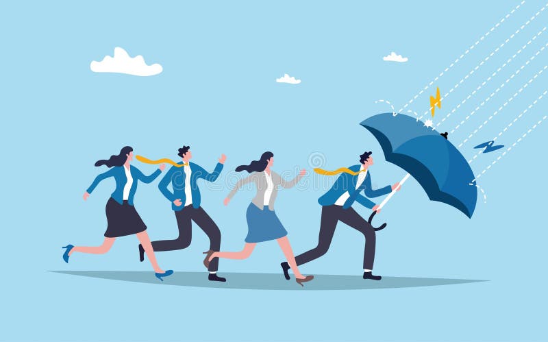 Protective Leader, Courage or Leadership To Protect Team Stock Vector ...