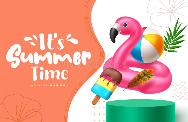 It S Summer Time Podium Clipart Banner Design. Stock Illustration ...