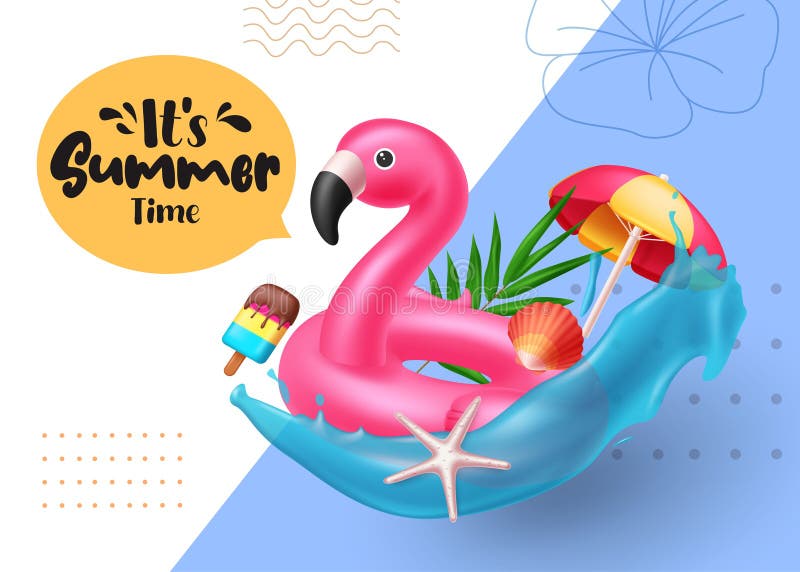 It S Summer Time Greeting Background Design with Summer Elements ...