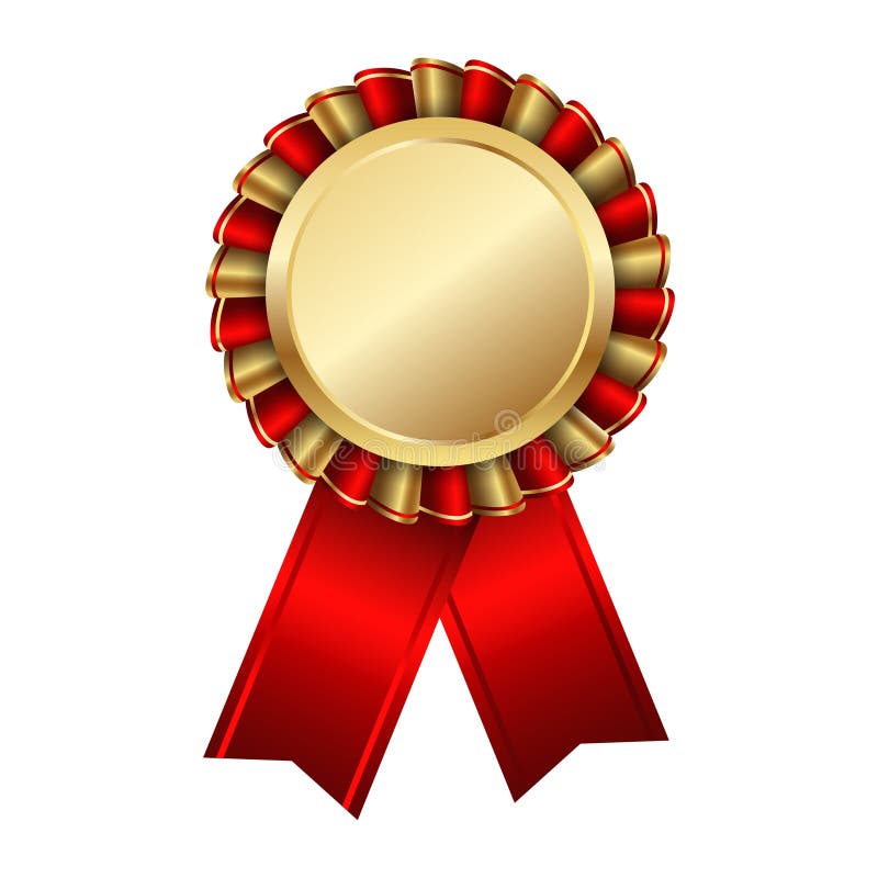 Vector Award Badge with Ribbon Stock Vector - Illustration of silk ...