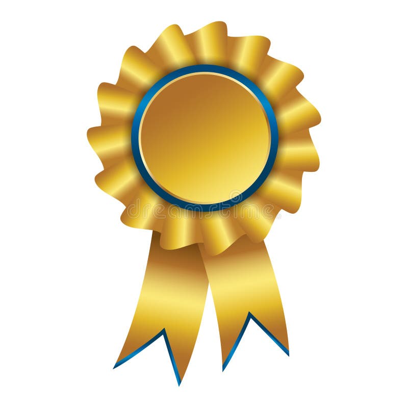 Vector Award Badge with Ribbon Stock Vector - Illustration of madel ...