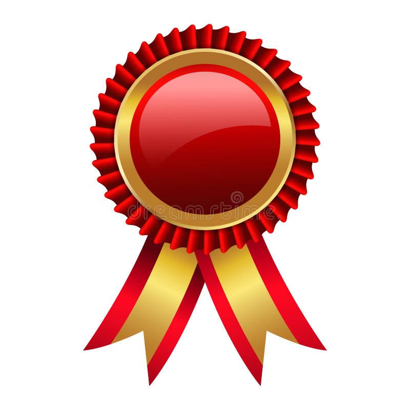 Vector Award Badge with Ribbon Stock Illustration - Illustration of ...