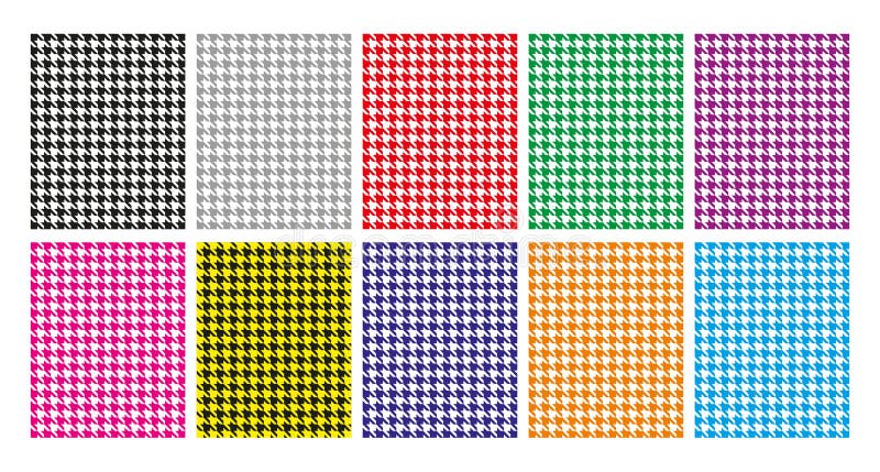 Ten Rectangles Feature Houndstooth Patterns in Various Colors Stock ...
