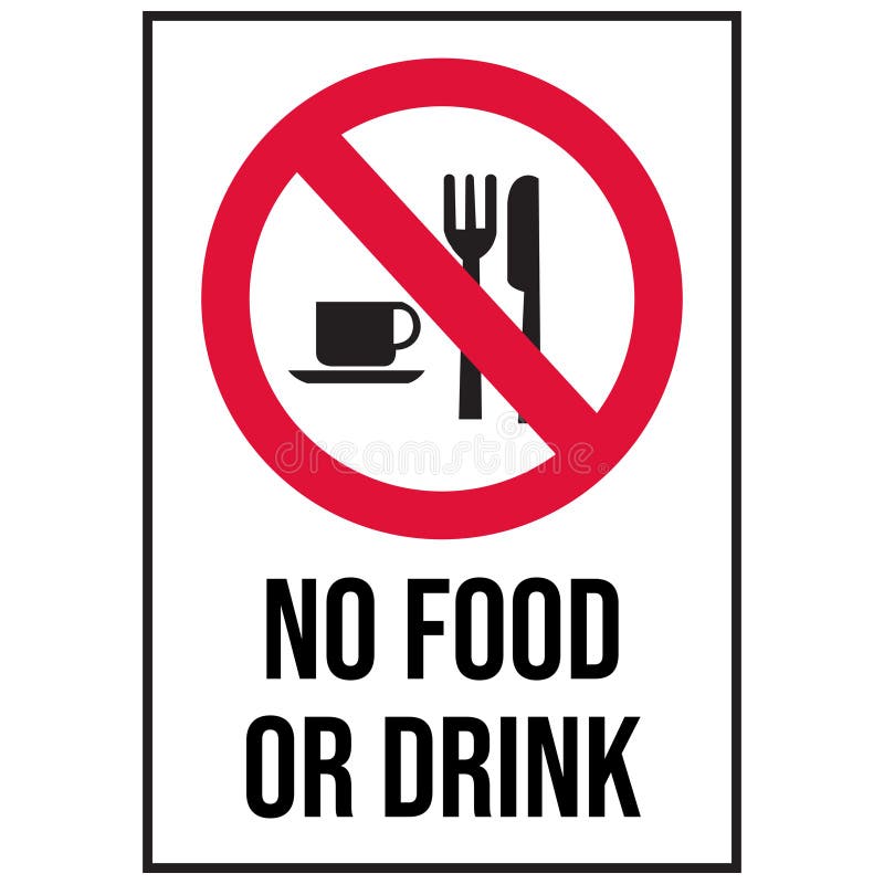 No Food or Drink Warning Signage Vector Illustration Stock Vector ...