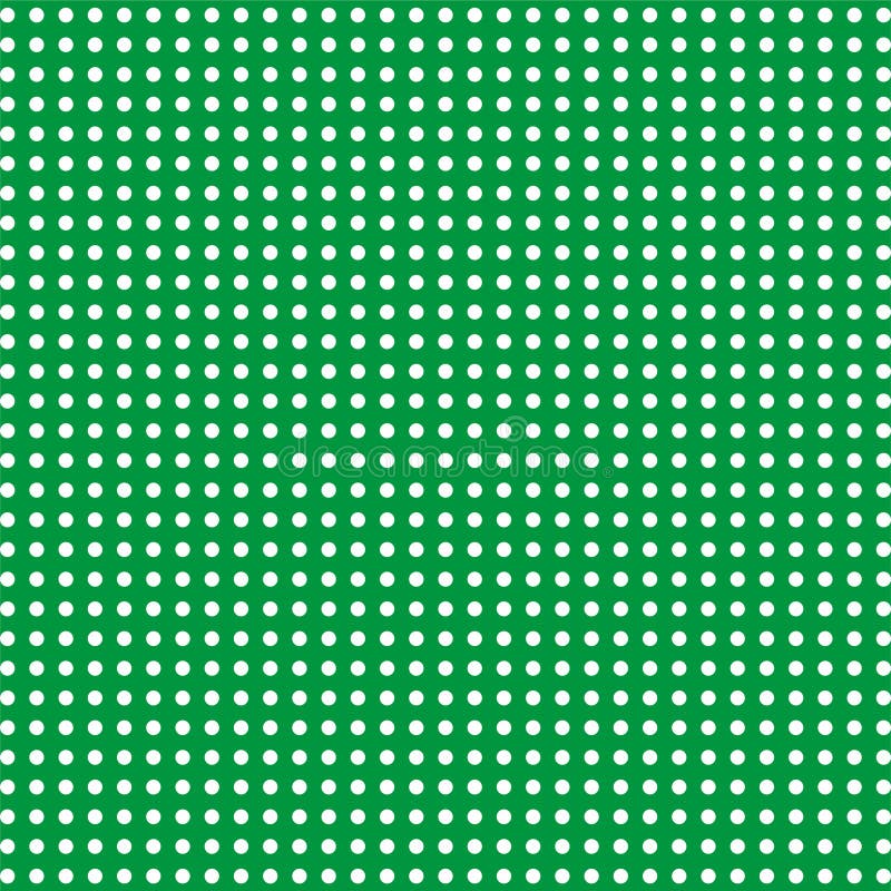Pattern with a Green Background and Evenly Spaced White Polka Dots ...