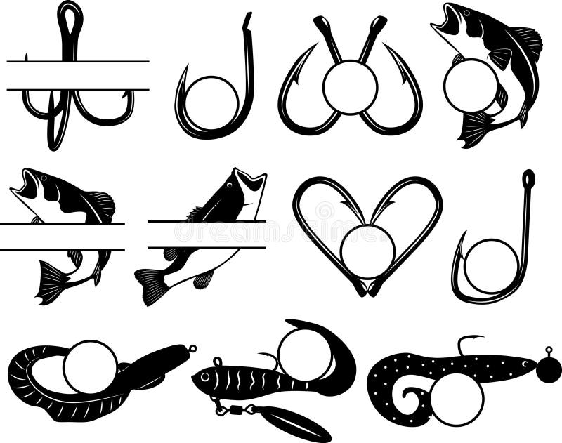 Fishing Monogram, Bass Fishing Split Name, Fishing Lure Monogram, Fish ...