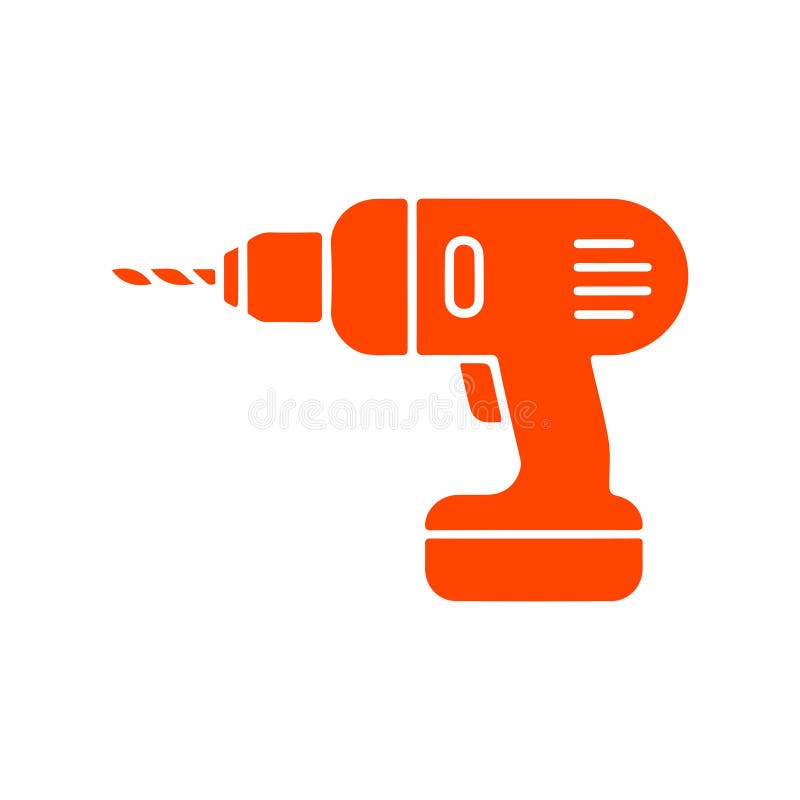 Powerful Drill Tool Silhouette Artwork Stock Vector - Illustration of ...