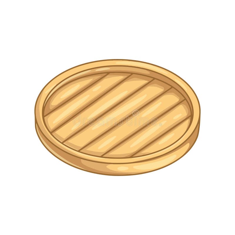 Illustration Art Wooden Tray Sticker Design Stock Illustration ...