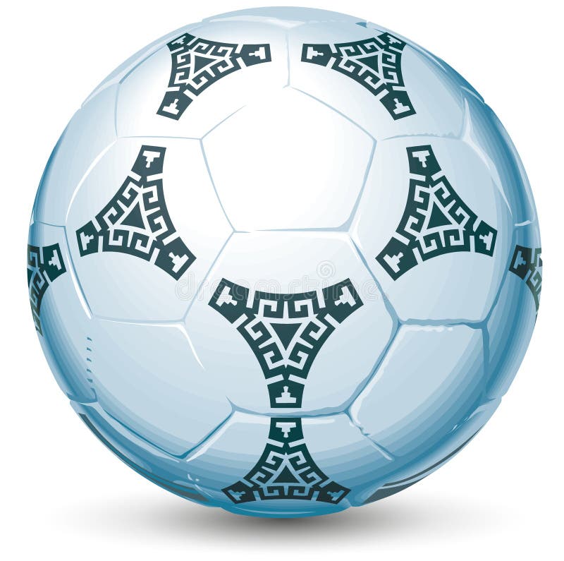 White Soccer Ball Featuring a Unique Black Geometric Pattern on Its ...
