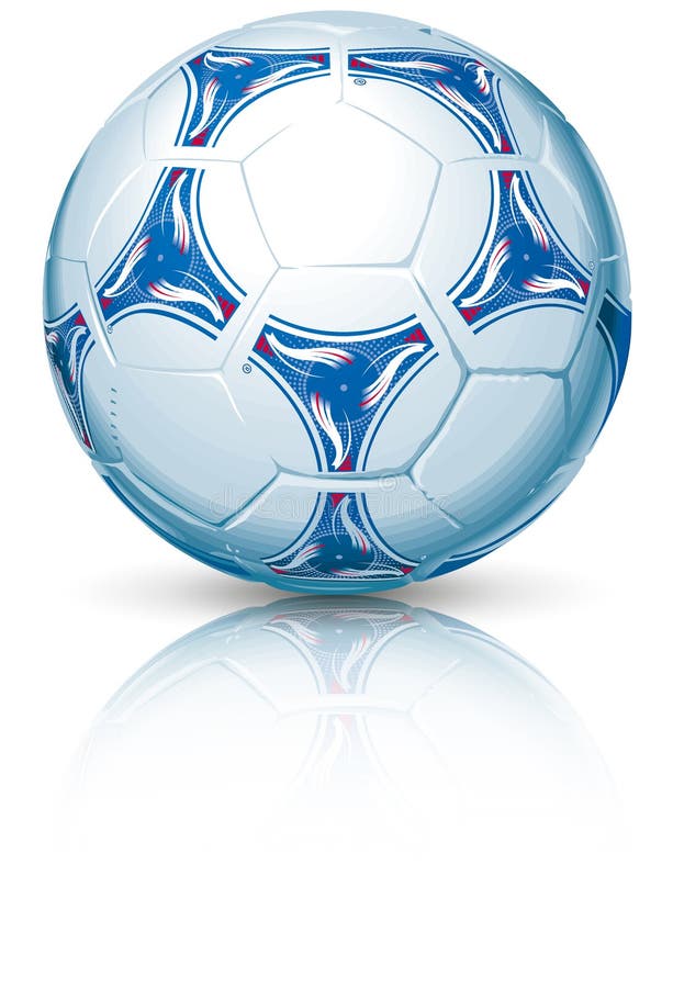 Soccer Ball with a Glossy Finish, Featuring a Pattern of Blue and Red ...