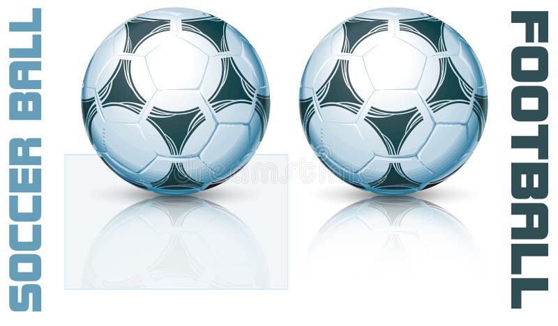 Two Illustrated Soccer Balls Featuring Alternating Dark and Light Panel ...