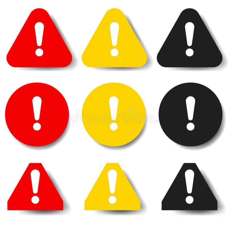 Exclamation Marks. Caution Alarm Set, Danger Signs Stock Vector ...