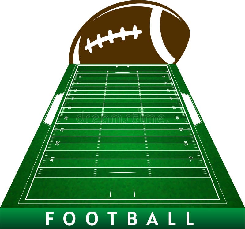 Green American Football Field Illustration with Marked Yard Lines and ...