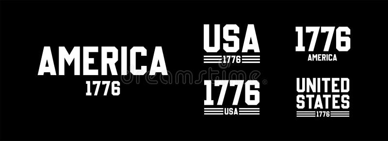 Set of USA Est 1776 Design Collection, United States of America Vector ...