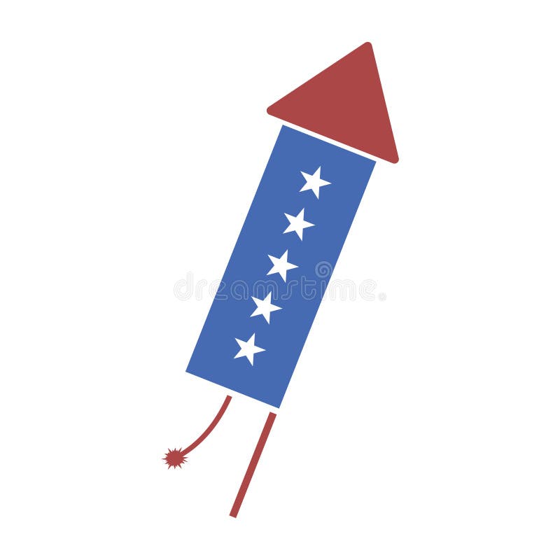 Patriotic Firework Rocket with White Star Stock Vector - Illustration ...