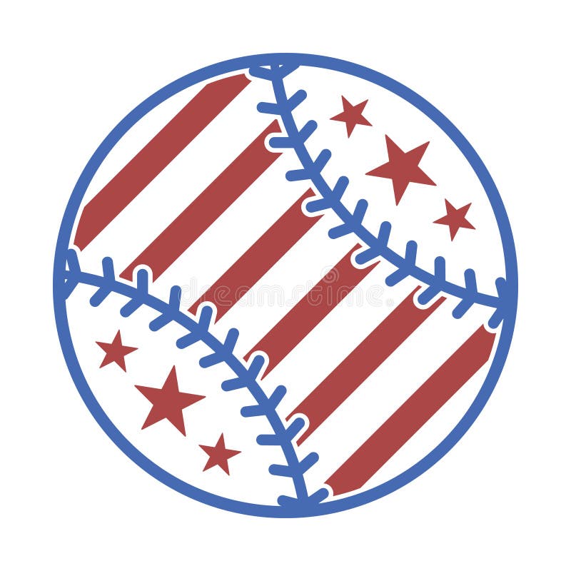 Decorative Striped Baseball with Star Stock Vector - Illustration of ...