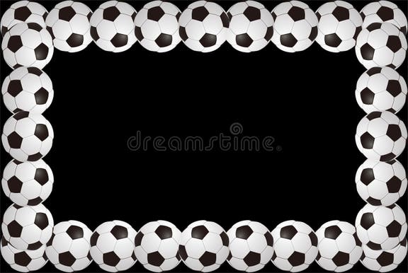 Soccer Balls Form a Rectangular Border Against a Black Background ...