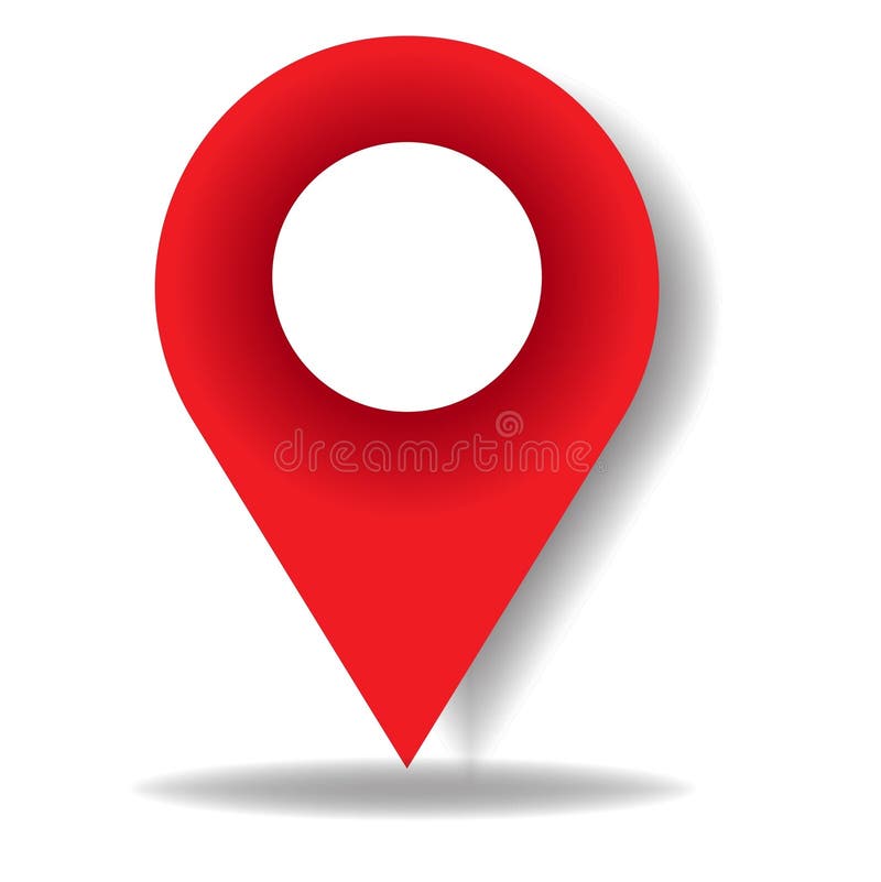 Red Map Pin Icon with a Drop-like Shape and a White Circular Center ...
