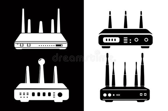 Modern Wireless Router Vector Illustration for Network Connectivity and ...
