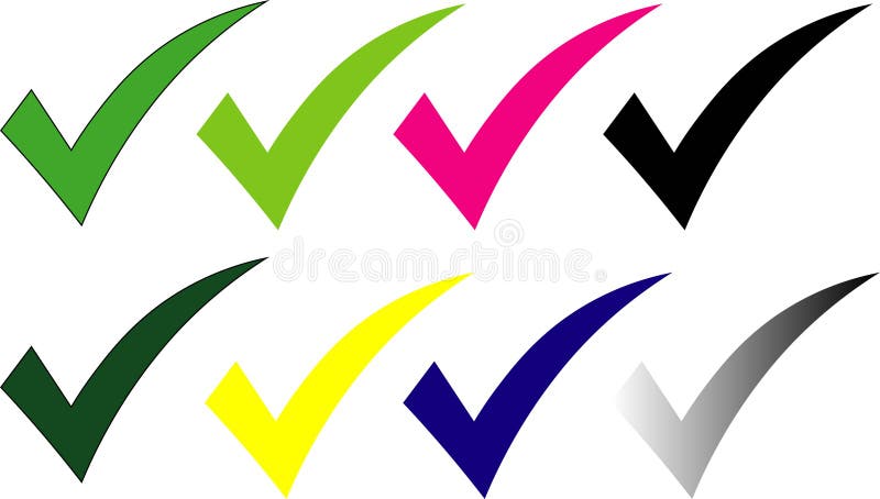 Colorful Check Marks: Vibrant Tick Icon Set, Multi-Color Checkmark ...