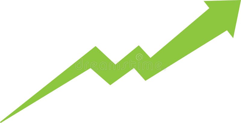 Growing Business Trend: Green Upward Arrow, Positive Growth Indicator ...