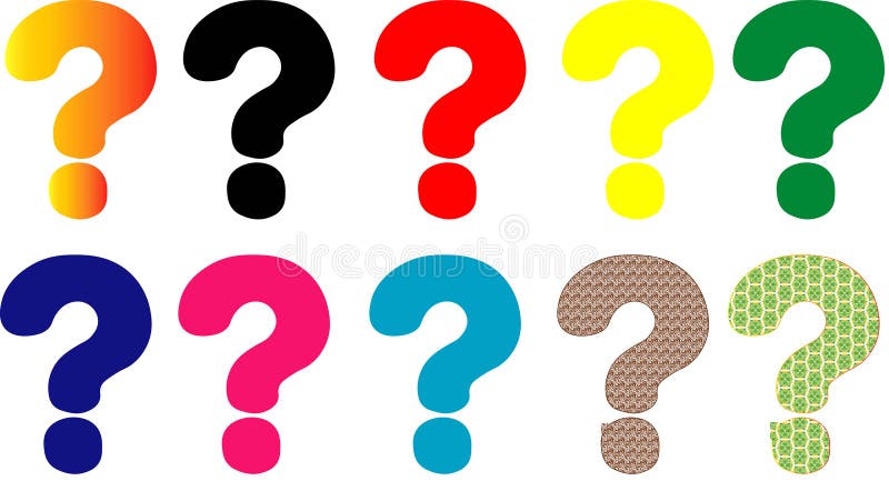 Assortment of Colorful Question Marks Isolated, Brightly Colored ...