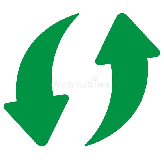 Two Green Arrows with a Bold, Curved Design Stock Vector - Illustration ...