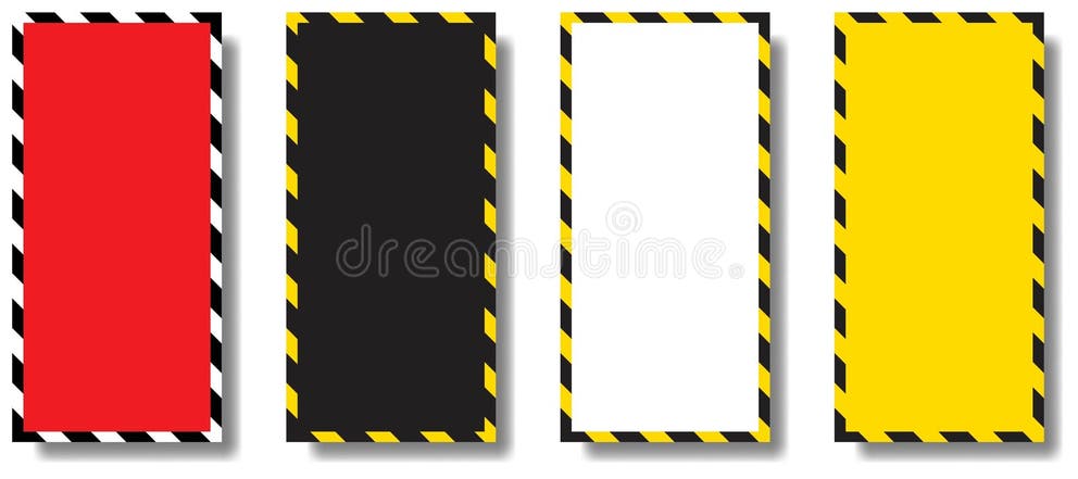 Yellow and Black Striped Caution Warning Sign Design on a Construction ...