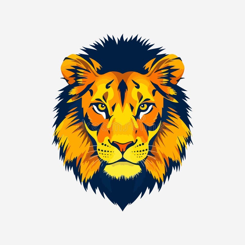 3d Colorful Lion Face Silhouette Vector Illustration. Stock ...