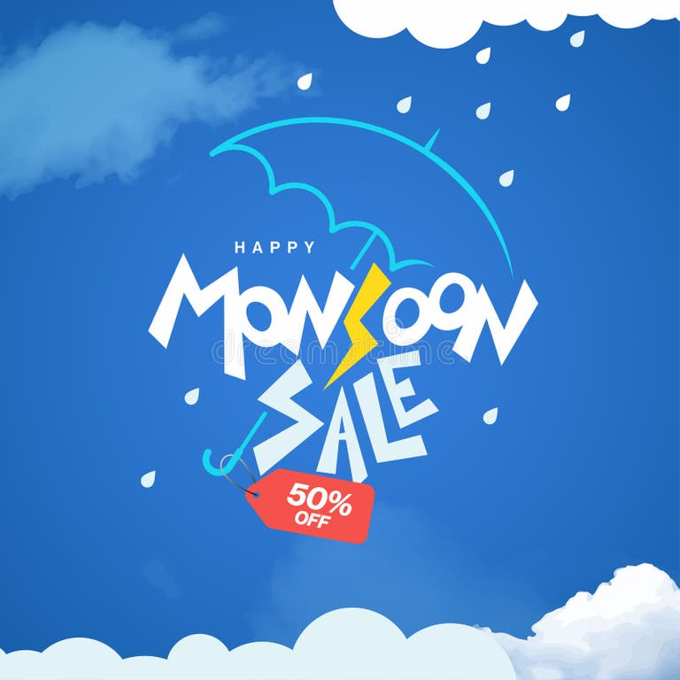 Monsoon Sale Banner Design Vector Illustration Stock Vector ...