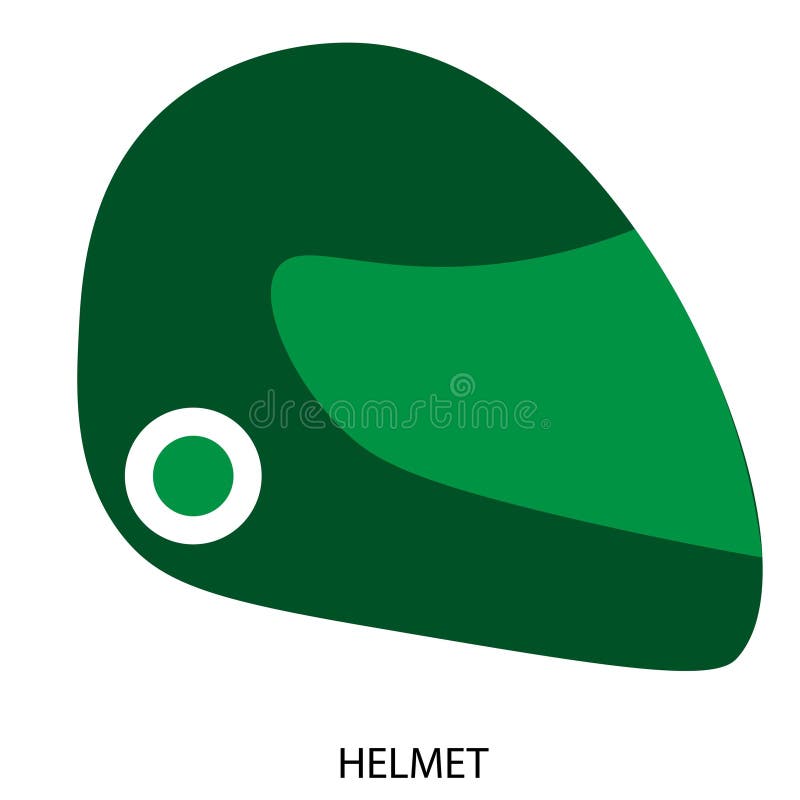 Abstract Green Helmet Illustration Featuring Simple Geometric Shapes ...