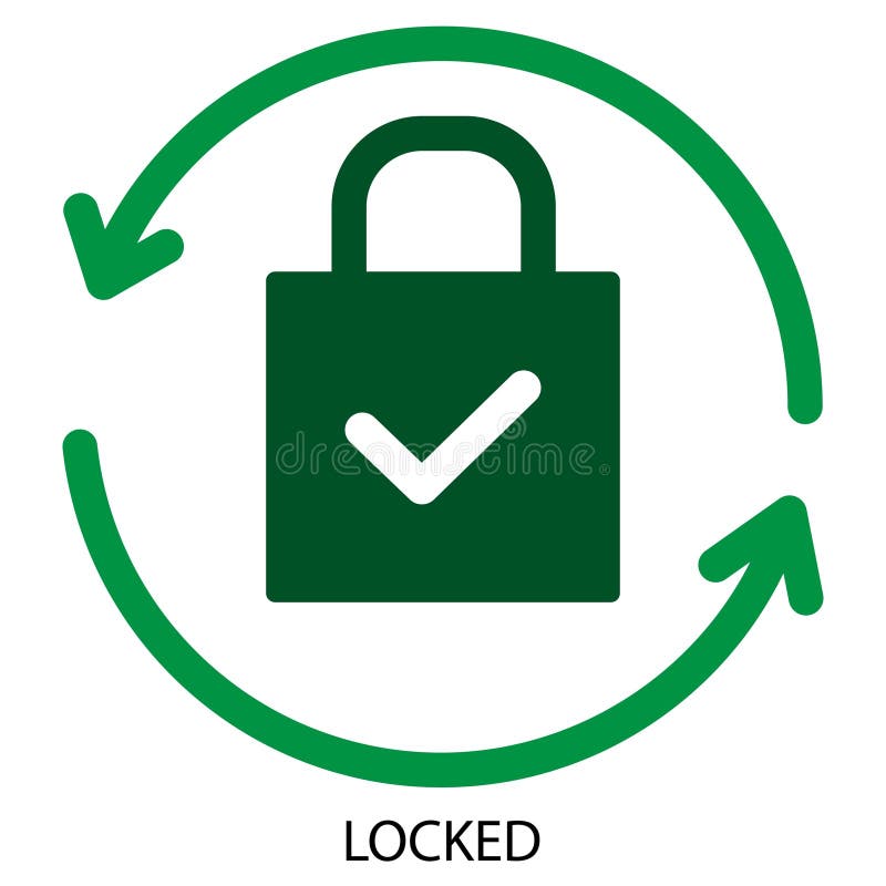 A Green Lock Icon with a White Check Mark Inside Signifies Security ...
