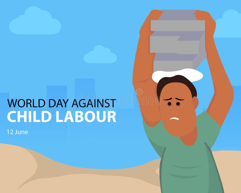 Illustration Vector Graphic of a Child Working To Lift Bricks Stock ...