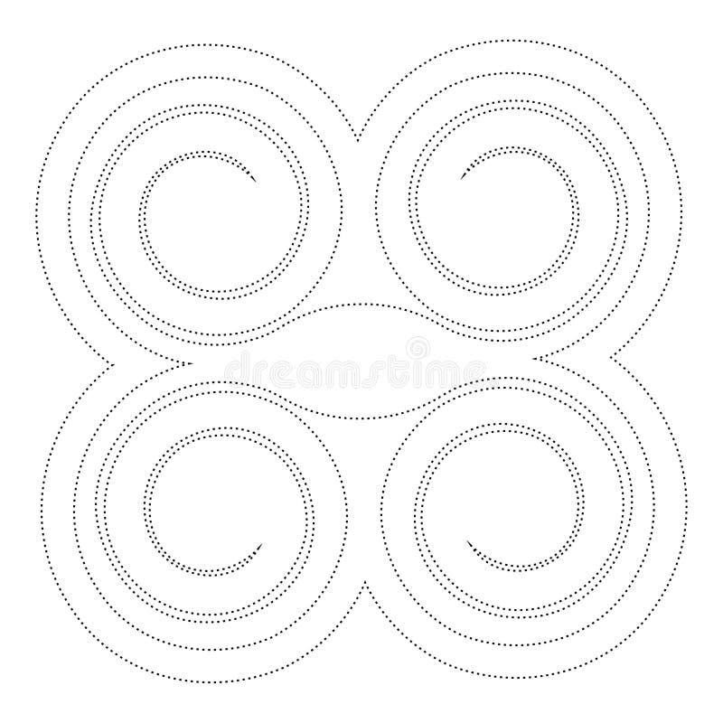 Abstract Geometric Spiral Quad Design Outline Stock Illustration ...