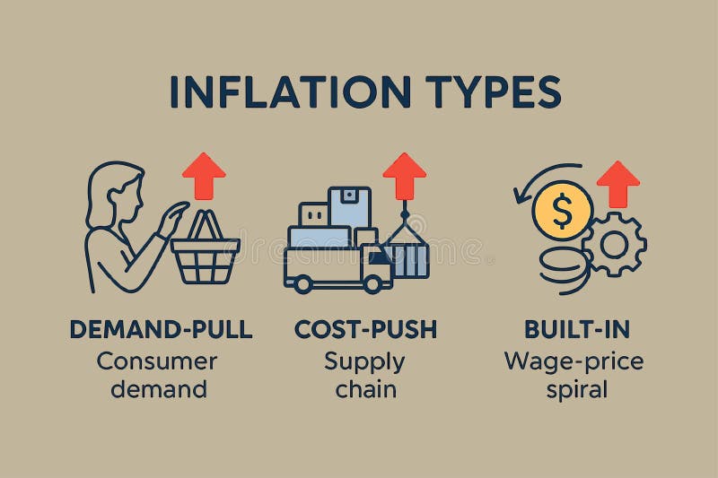 Inflation Types Infographic Stock Illustration - Illustration of ...