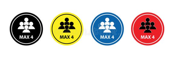 Max 4 People Sign. People Group Icon Set. Maximum 4 People Symbol ...