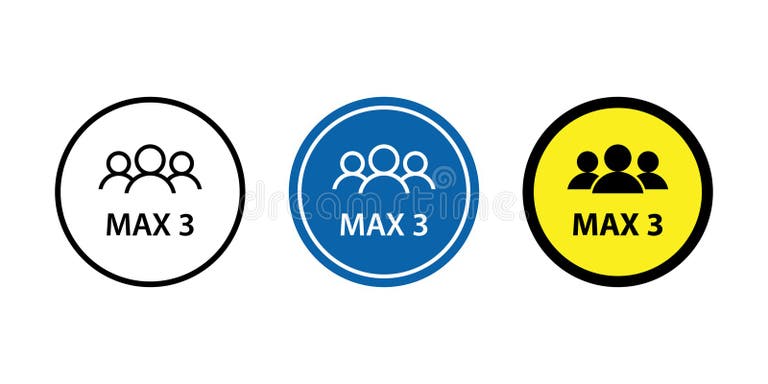 Max 3 People Sign. People Group Icon Set. Maximum 3 People Symbol Stock ...