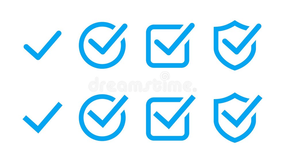 Check Box Icon with Correct. Check Mark Icon. Tick Symbol. Right Mark ...