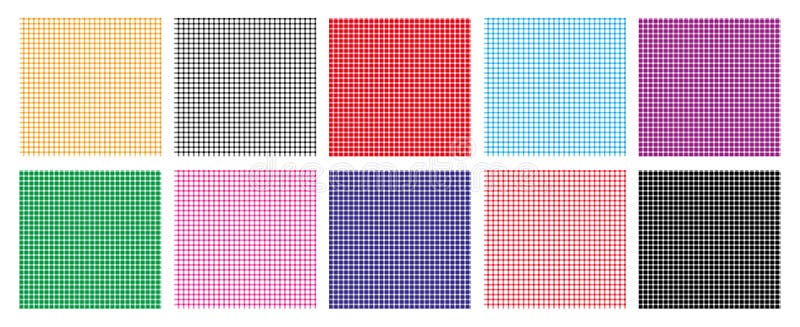 Ten Square Grids, Each with a Checkered Pattern, are Shown. Stock ...