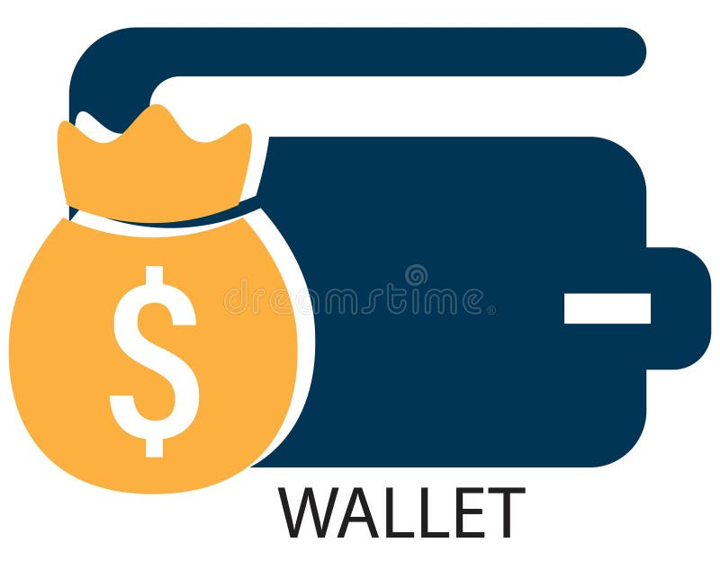 Illustration of a Stylized Wallet Icon Featuring a Blue Wallet with a ...