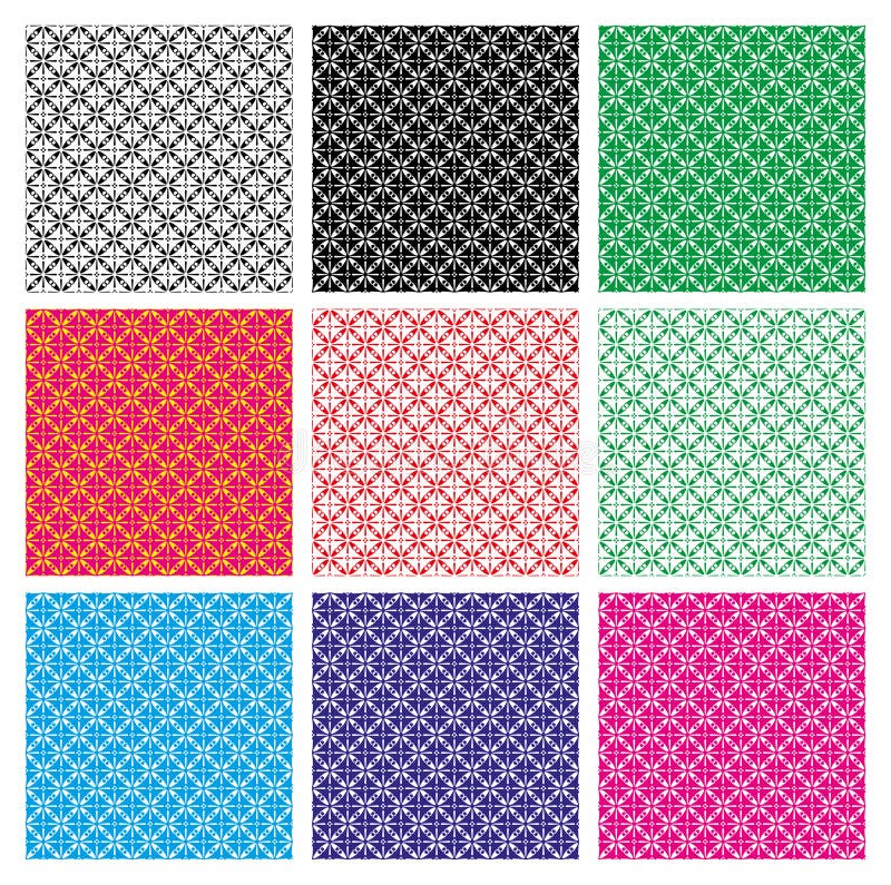 A Grid of Nine Squares, Each Displaying a Geometric Pattern. Stock ...