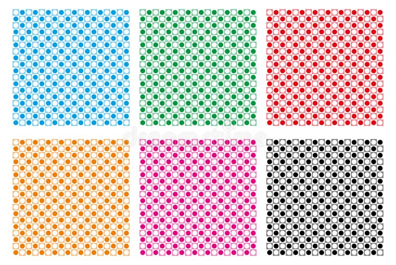 Six Square Patterns Feature Uniform Polka Dot Designs. Each Square ...