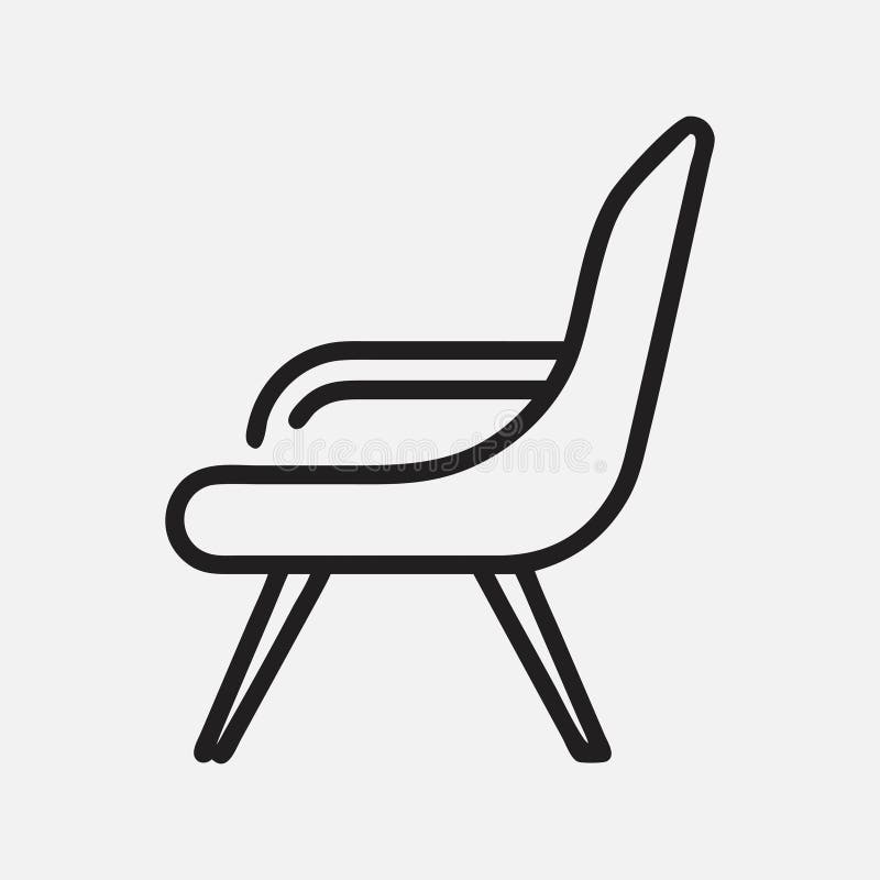 Elegant Deco Chair Icon in Stylish Line Art Illustration Stock Vector ...