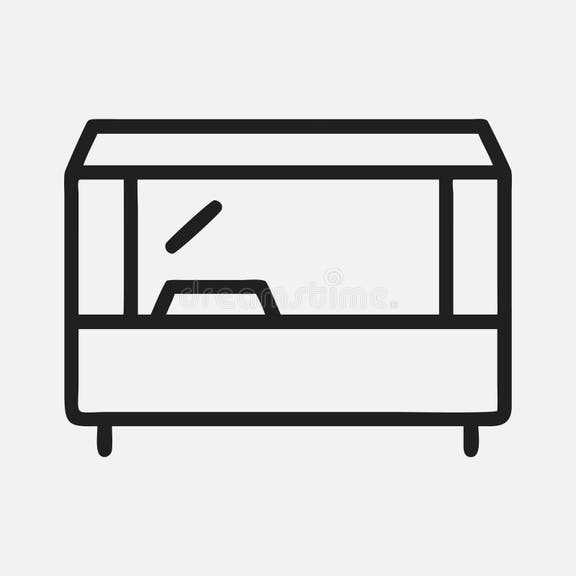 Elegant Display Case Icon in Minimalist Line Art Style Stock Vector ...