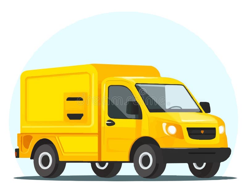 Yellow Delivery Truck Ready Moves Cargo Fast Transportation Vehicle ...