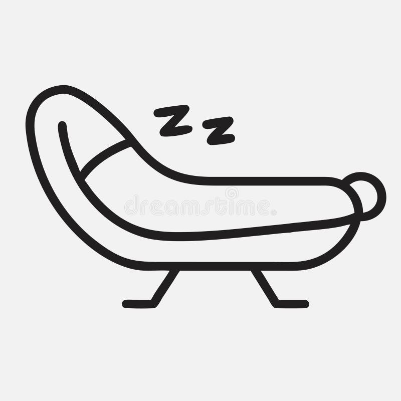 Stylish Sleeper Chair Icon in Elegant Line Art Style Stock Vector ...