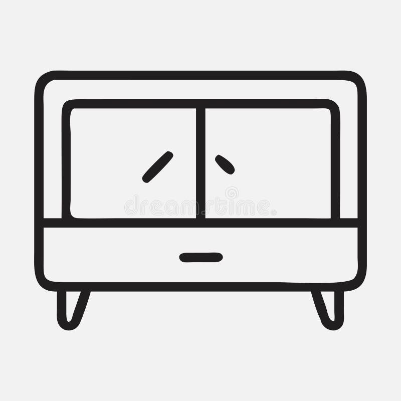 Charming Toy Chest Icon in Clean Line Art Style Stock Vector ...