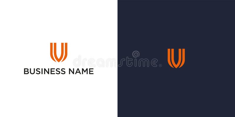 Minimalist Arch Letter U Logo Design with Three Parallel Orange Lines ...