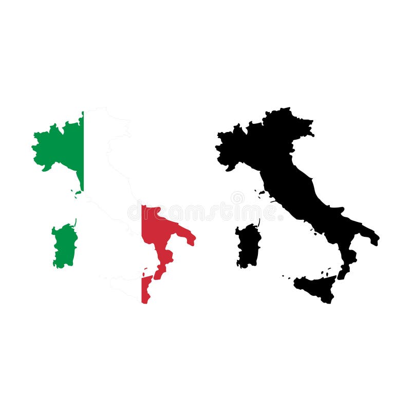 Italy Map Vector Illustration on White Background Stock Illustration ...